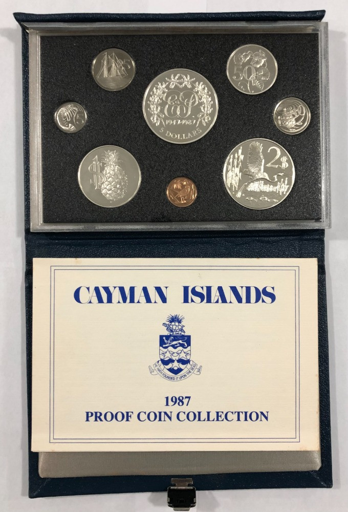 Cayman Islands: 1987 Silver Proof Coin Set - RARE - 300 Minted ...