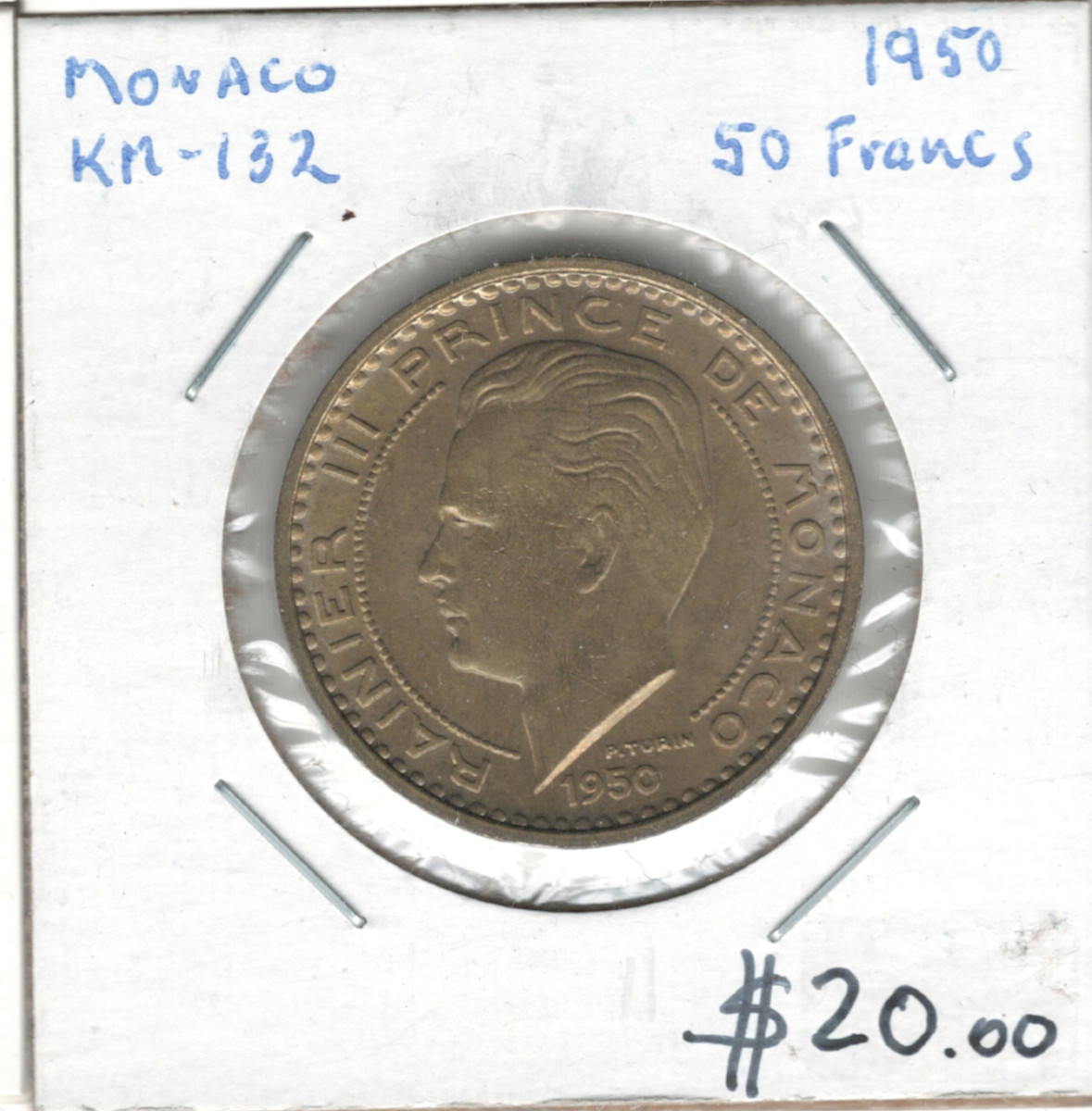 Monaco: 1950 50 Francs - London Coin Centre Inc.
