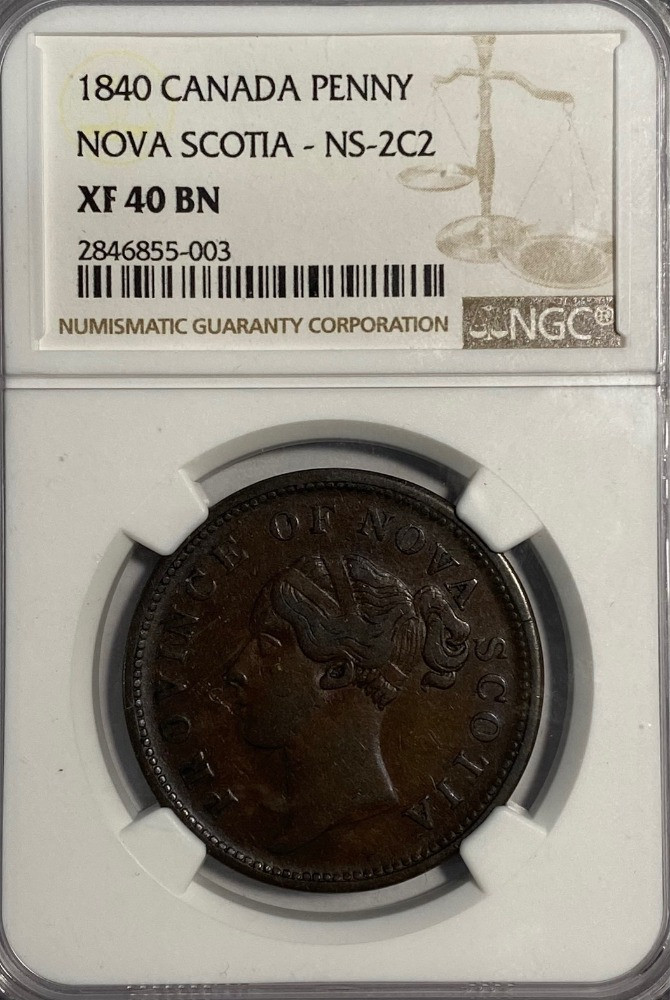 Canada: Nova Scotia: 1840 Penny Token; CH. NS-2C2 NGC XF40BN - London ...