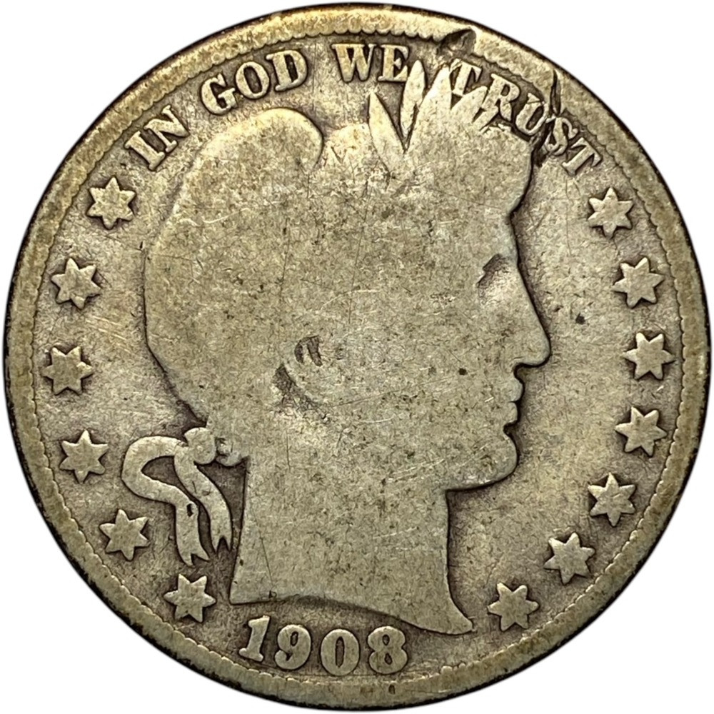 United States: 1908-O 50 Cent G4 with Scratch - London Coin Centre Inc.