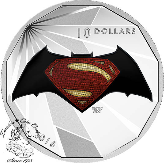 Canada: 2016 $10 Batman v Superman: Dawn of Justice™ - Logo - Fine ...