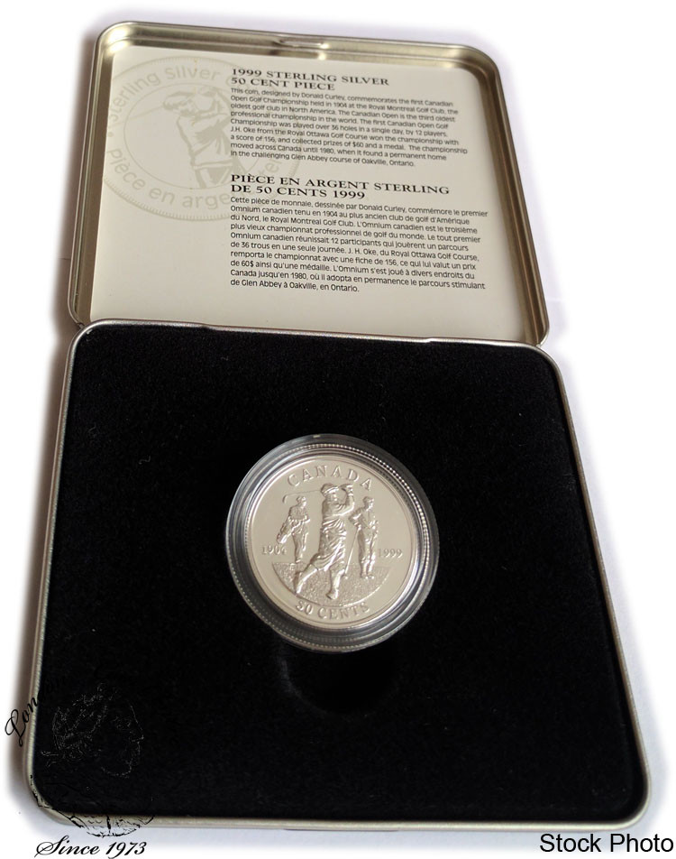 Canada: 1999 50 Cent Golf Open Sterling Silver Coin - London Coin ...
