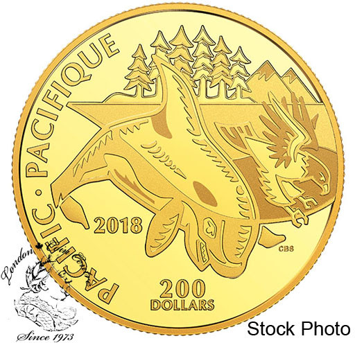 Canada: 2018 $200 Canadian Coastal Symbols: The Pacific Pure Gold Coin ...