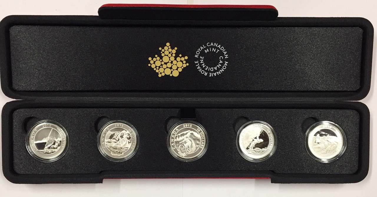 Canada: 2014 - 2015 $15 Exploring Canada - 10 Silver Coin Set - London ...