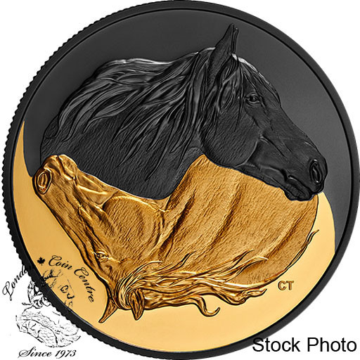 Canada: 2020 $20 Black and Gold: The Canadian Horse 1 oz. Pure Silver ...