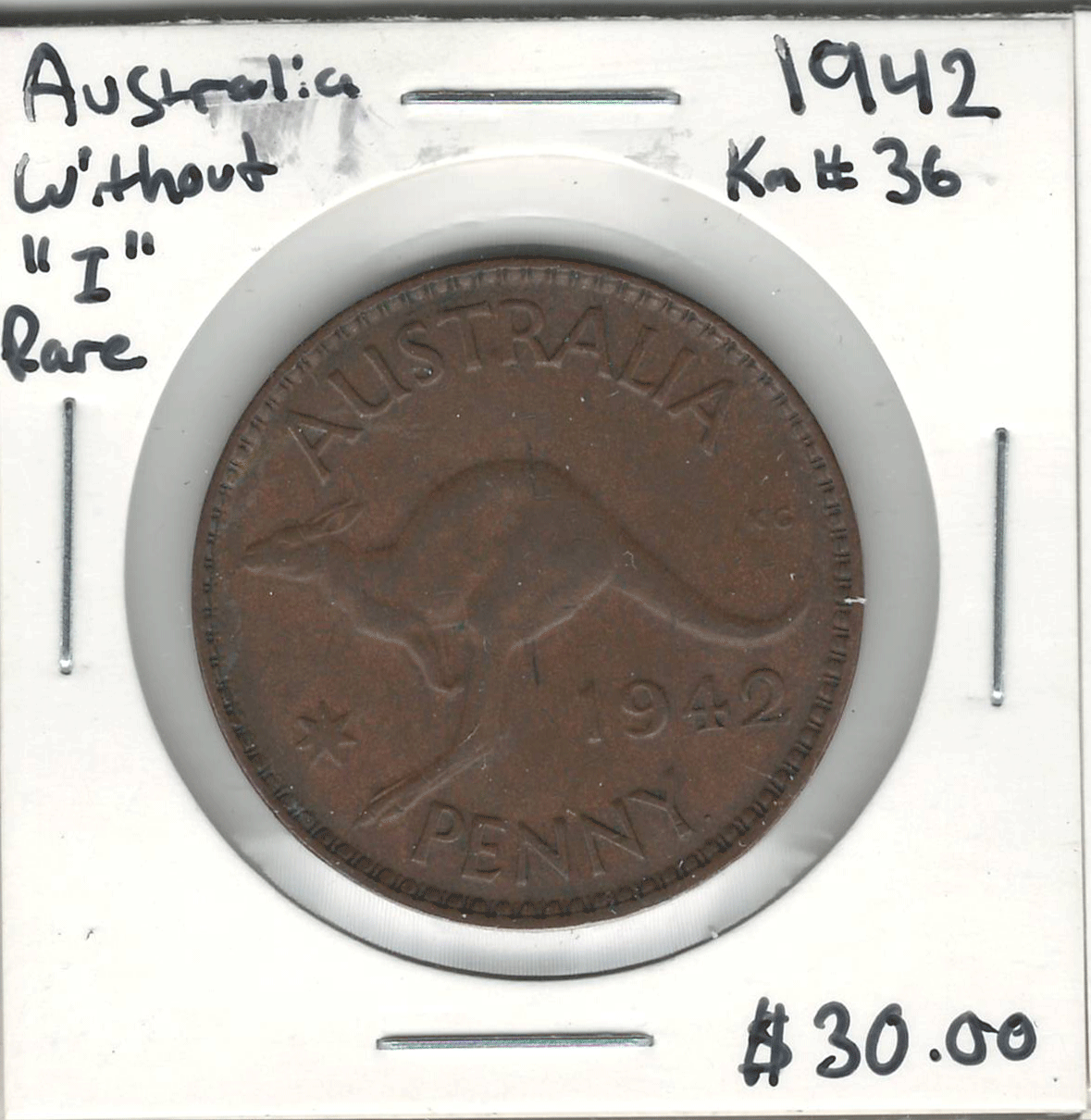 Australia: 1942 Penny Without "I" Rare - London Coin Centre Inc.