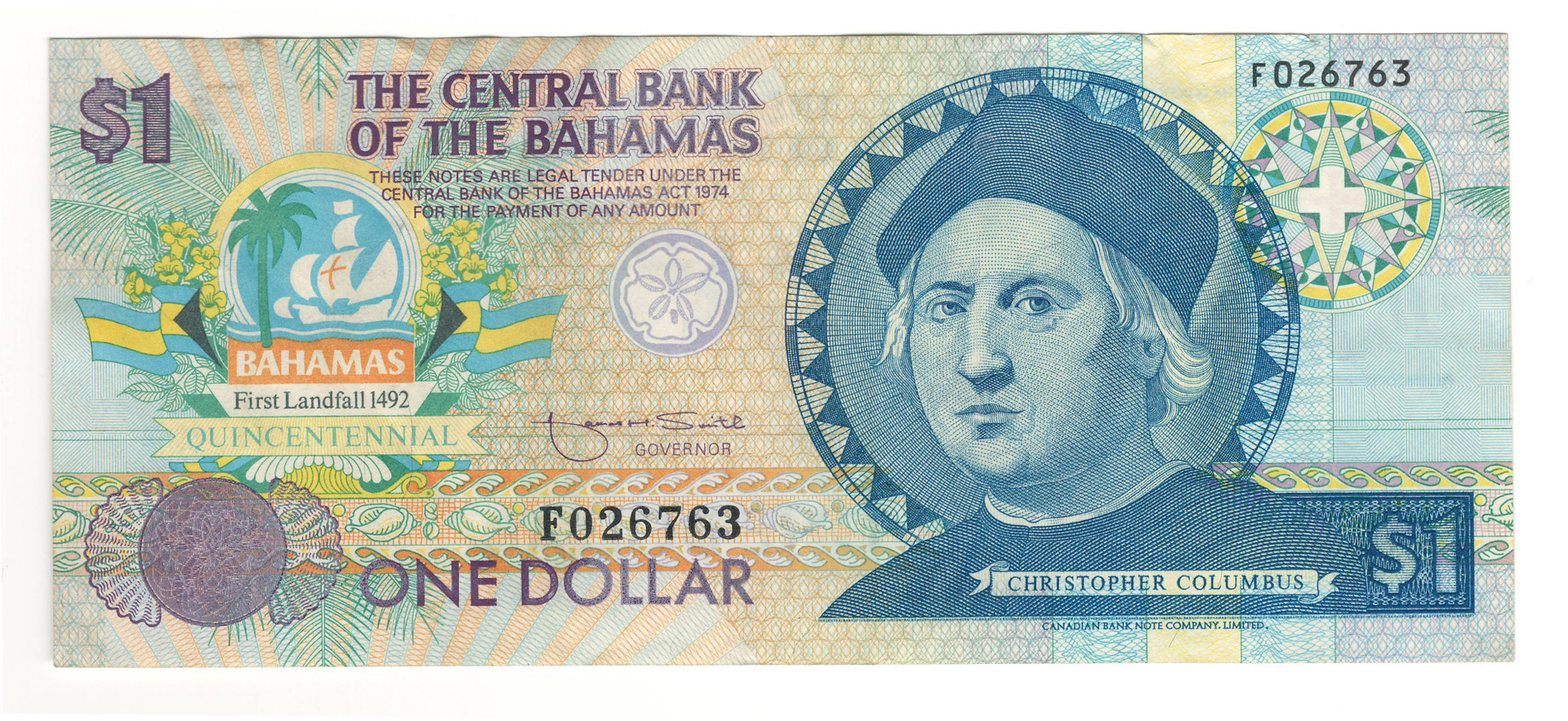 Bahamas: 1992 1 Dollar Banknote - London Coin Centre Inc.
