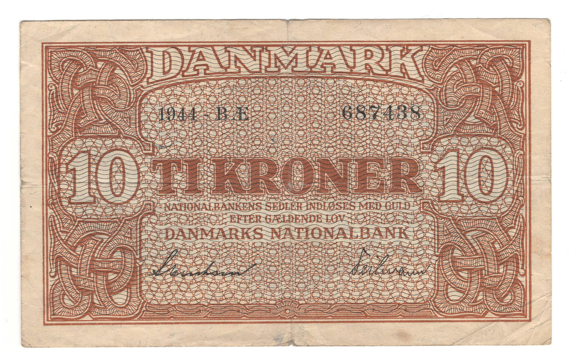 Denmark: 1944 10 Kroner Banknote - London Coin Centre Inc.