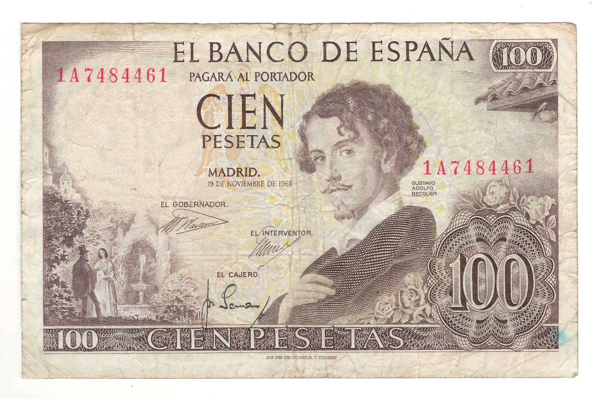 Spain: 1965 100 Pesetas Banknote - London Coin Centre Inc.