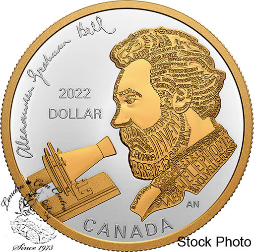 Canada: 2022 $1 Alexander Graham Bell: Great Inventor Gold Plated Pure ...