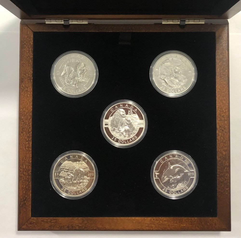 Canada: 2013 $25 O Canada Series 5 Coin Pure Silver Set - London Coin ...