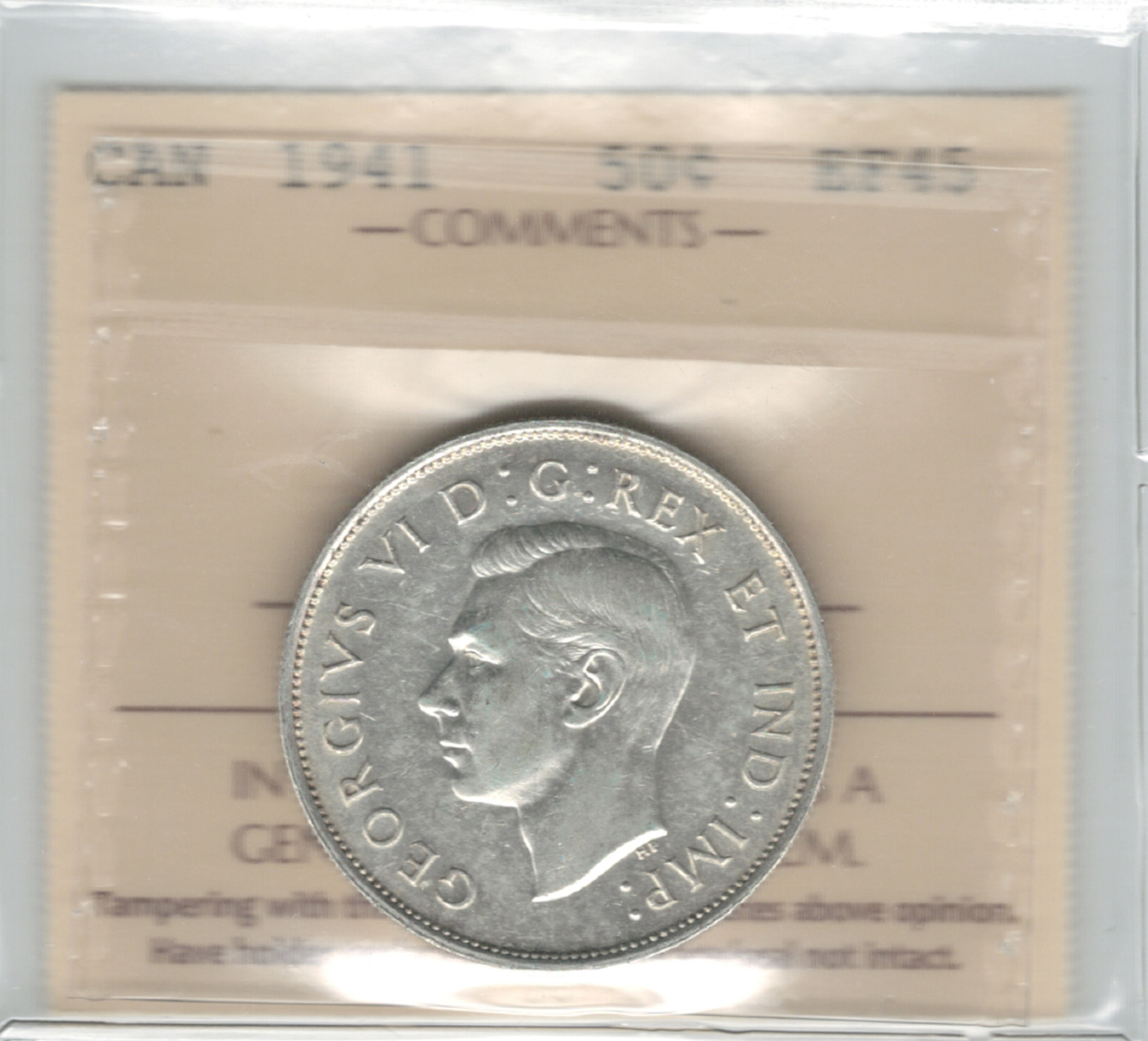 Canada: 1941 50 Cent ICCS EF45 #2 - London Coin Centre Inc.