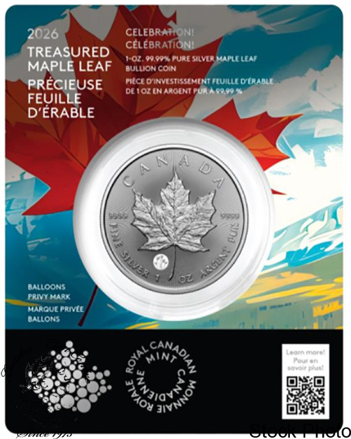 Canada: 2026 $5 Treasured Maple Leaf: Celebration Privy 1 oz Pure ...