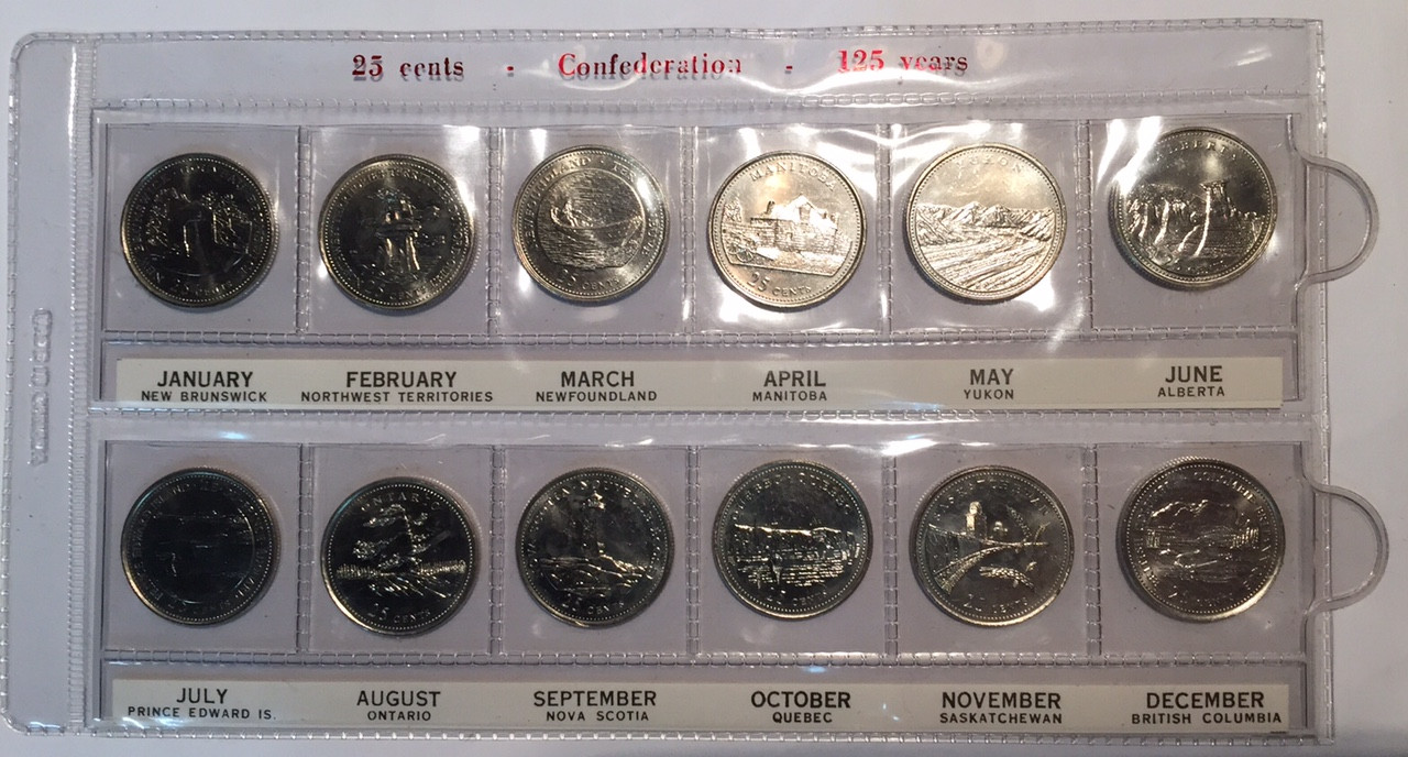Canada: 1992 25 Cent 125 Year of Confederation Provinces Coin Set ...