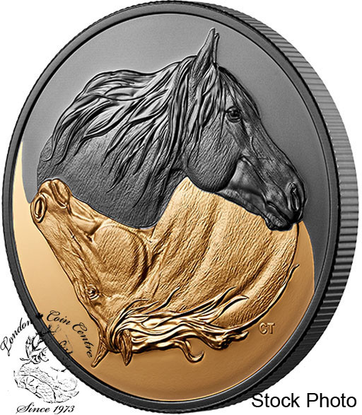 Canada: 2020 $20 Black and Gold: The Canadian Horse 1 oz. Pure Silver ...