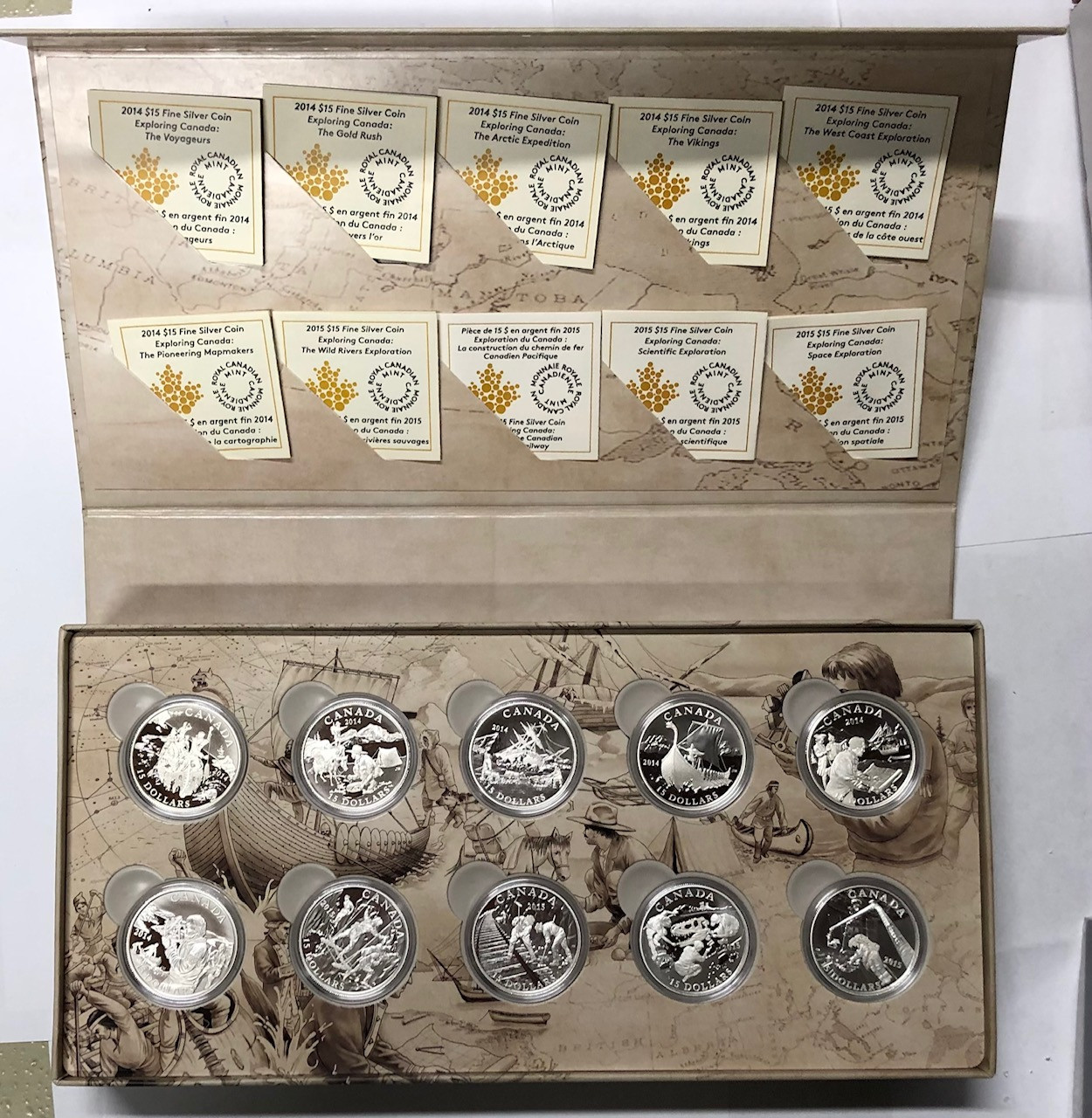 Canada: 2014 - 2015 $15 Exploring Canada - 10 Silver Coin Set - London ...
