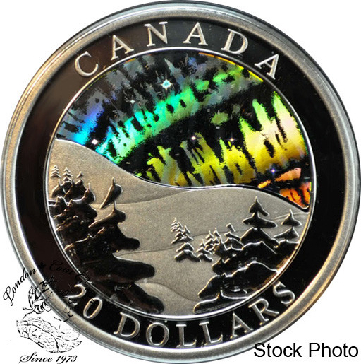 Canada: 2014 $20 A Story of the Northern Lights Howling Wolf Hologram ...