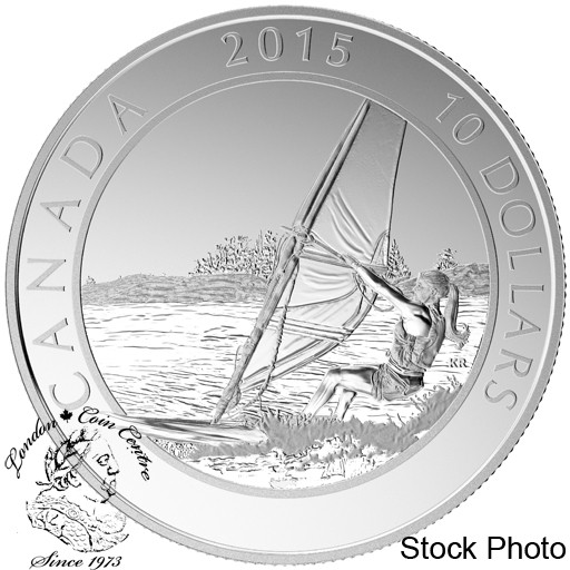 Canada: 2015 $10 Canoe Across Canada: Magnificent Mountains Silver Coin ...