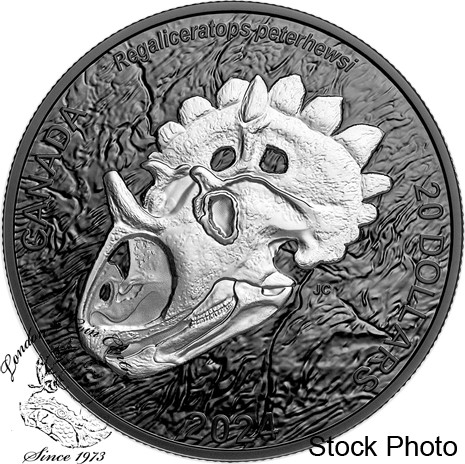 Canada: 2024 $20 Discovering Dinosaurs: Royal Horned Face 1 oz. Pure ...