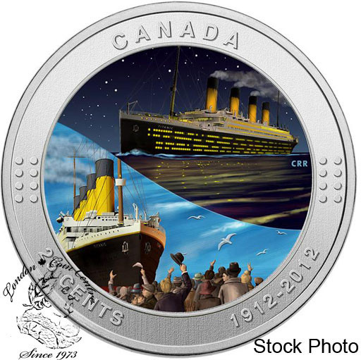 Canada: 2012 25 Cents RMS Titanic Coloured Coin & First Day Stamp Cover ...