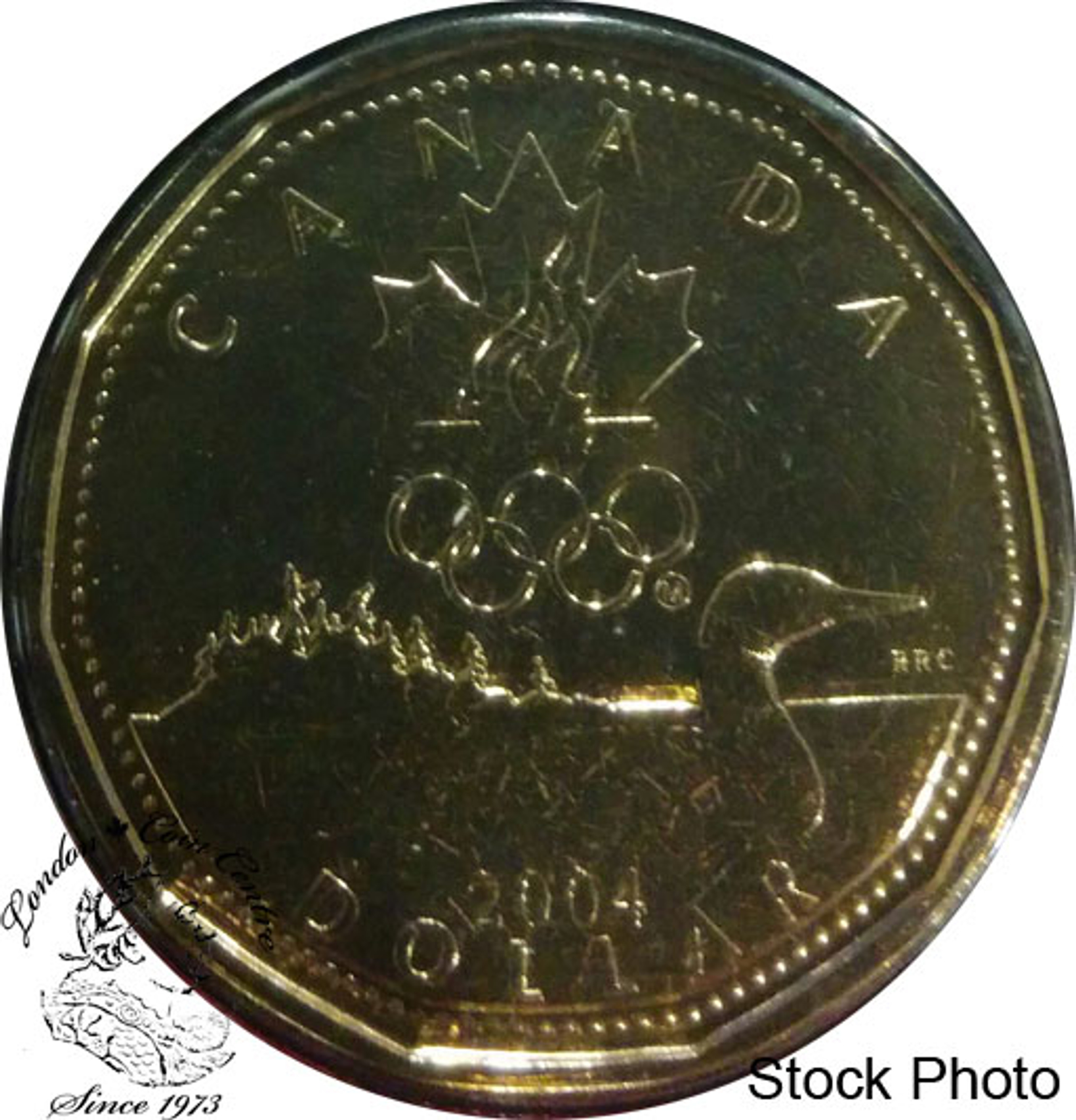 Canada: 2014 $1 Lucky Loonie with Olympic Logo Silver Coin - London ...
