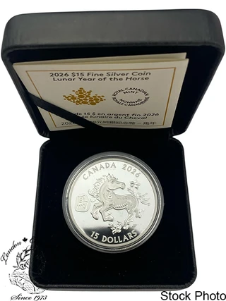 Canada: 2026 $15 Lunar Year of the Horse 1 oz Pure Silver Coin - London ...
