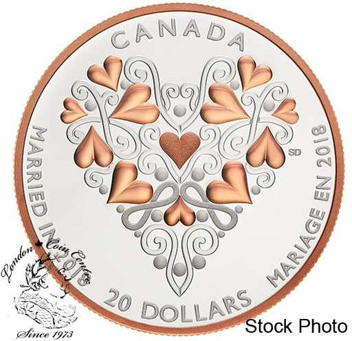 Canada: 2018 $20 Best Wishes On Your Wedding Day! Fine Silver Coin ...