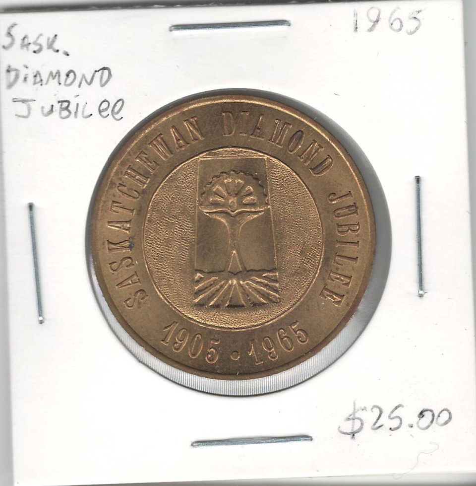 Canada: 1965 Saskatchewan Diamond Jubilee Medallion - London Coin ...