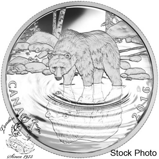 Canada: 2016 $10 Reflections of Wildlife Grizzly Bear, Otter & Fox ...