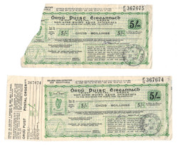 Ireland: 1930's 5 Shilling Postal Order 2 Pcs - London Coin Centre Inc.