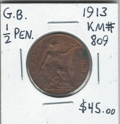 Great Britain: 1913 1/2 Penny - London Coin Centre Inc.