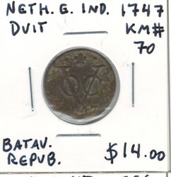 Netherlands East Indies: 1747 Duit Batavian Republic - London Coin ...