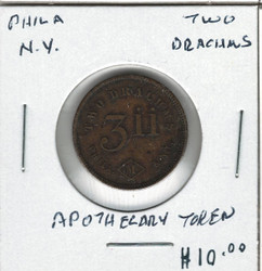 Phila NY Apothecary Token Two Drachmas - London Coin Centre Inc.