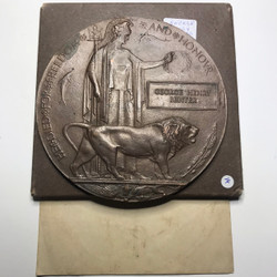 Great Britain: WWI Death Penny / Memorial Plaque to George Henry Minter ...