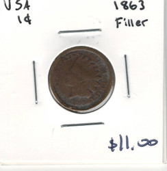 United States: 1863 1 Cent Filler - London Coin Centre Inc.