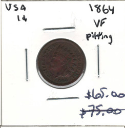 United States: 1864 1 Cent VF20 with Pitting - London Coin Centre Inc.