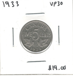 Canada: 1933 5 Cent VF30 - London Coin Centre Inc.