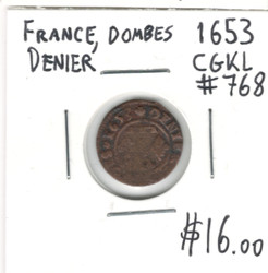 France: Dombes: 1653 Denier - London Coin Centre Inc.