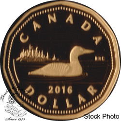 Canada: 2016 $1 Loonie Proof Pure Silver with Gold Plating Coin ...