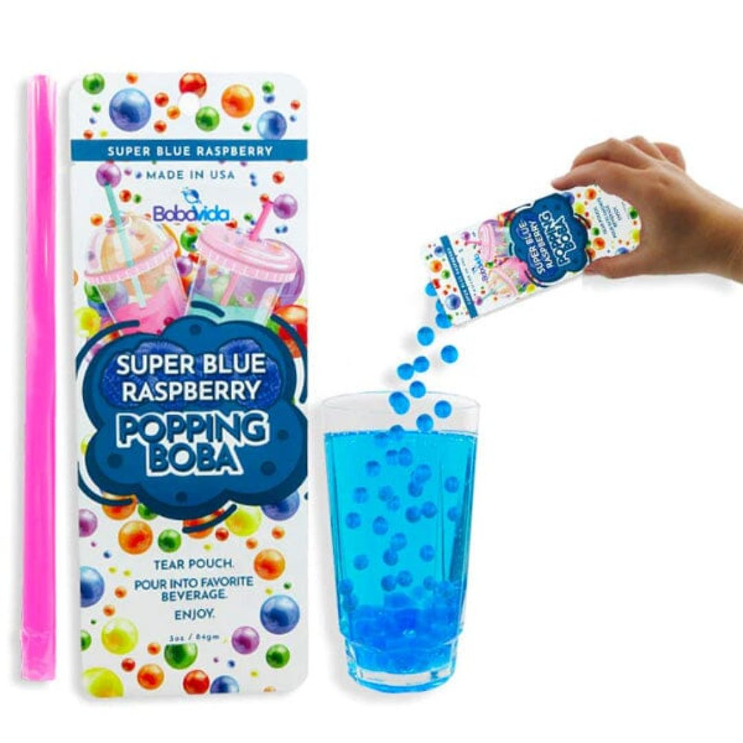 Popping Boba - Super Blue Raspberry Edible Pearls - RetroFestive.ca