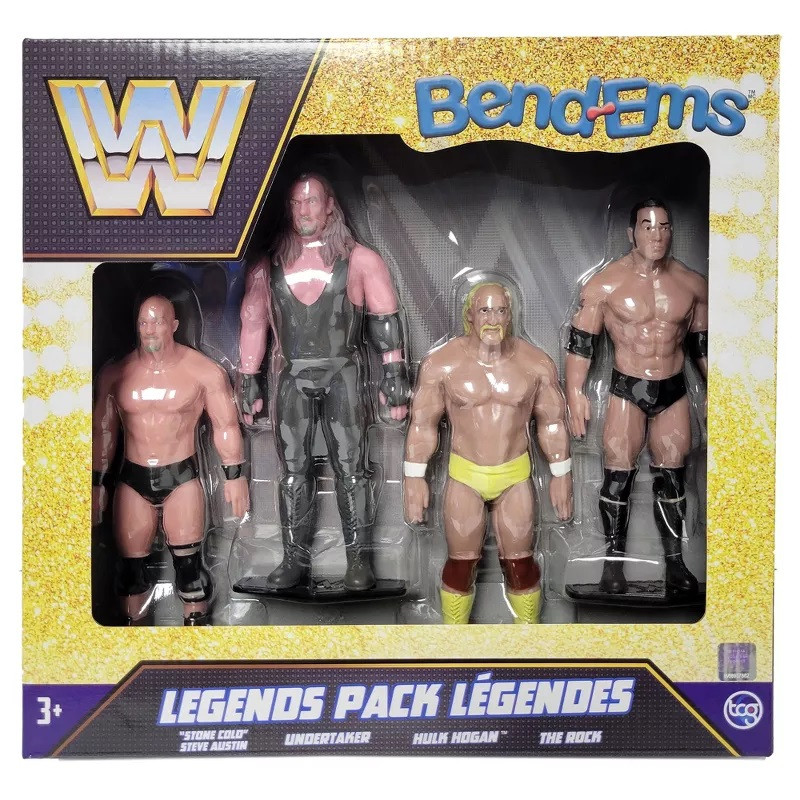 WWE Legends Bend-Ems 4-Pack Canada | RetroFestive.ca