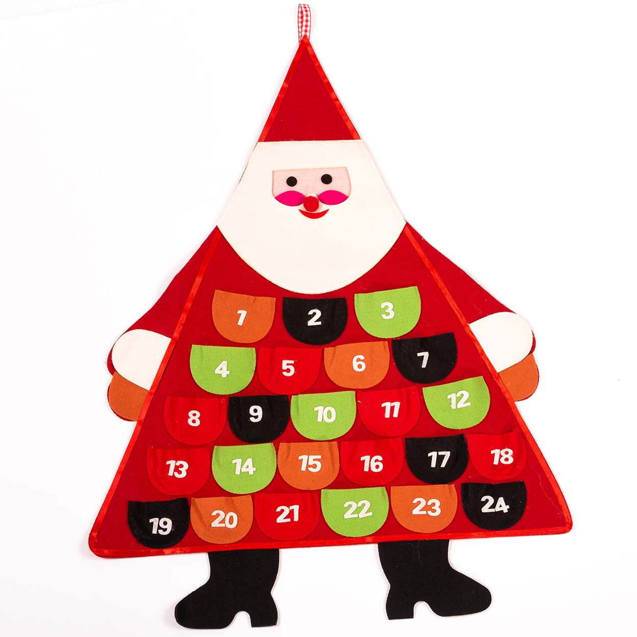 Retro Santa Felt & Fabric Wall Advent Calendar - RetroFestive.ca