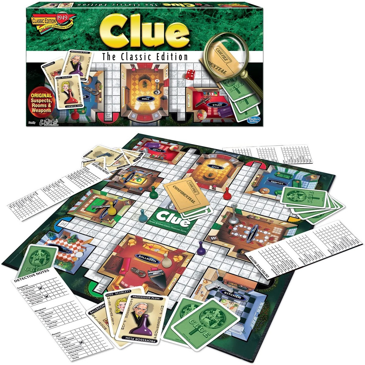 Classic Clue Board Game in Retro Box - RetroFestive.ca