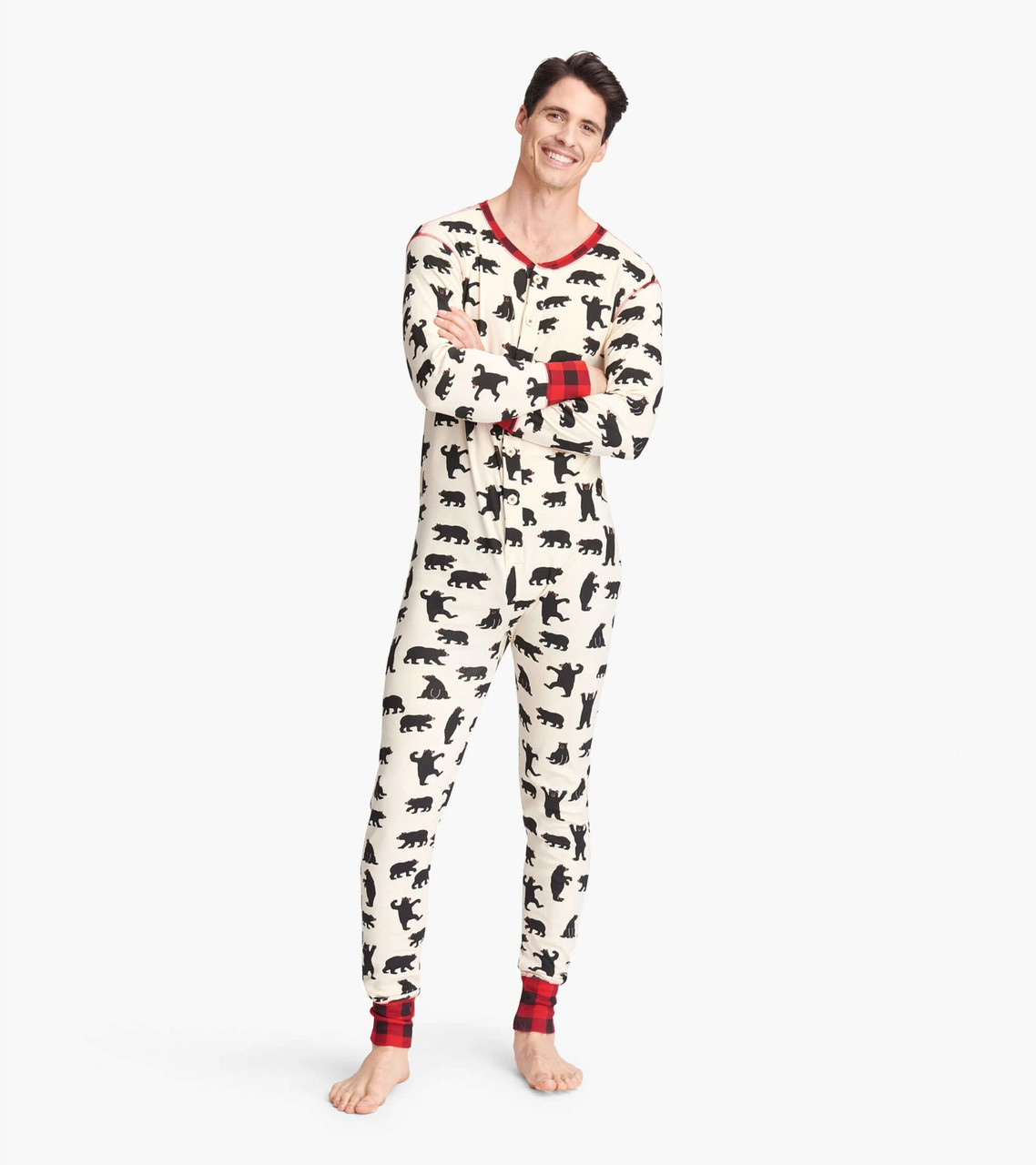 Black Bear Bum Union Suit Pajamas for Adults Little Blue House ...