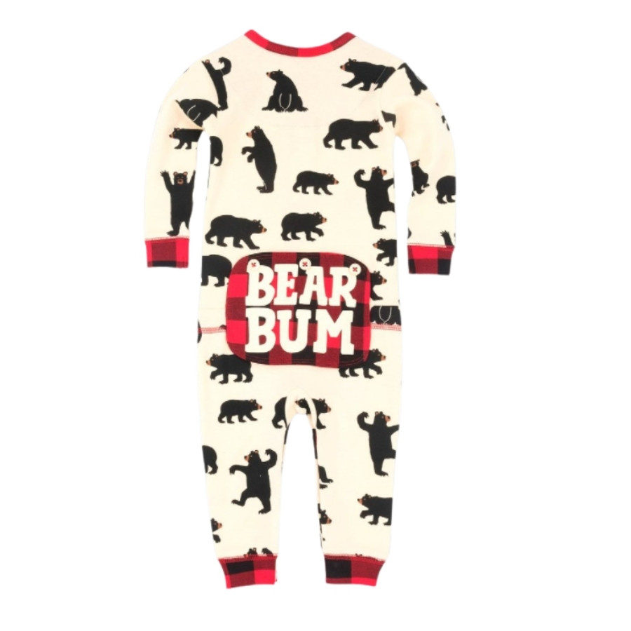 Black Bear Baby Union Suit Onesie by Little Blue House | RetroFestive.ca
