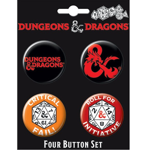 Dungeons and Dragons Buttons - Set of 4 Canada | RetroFestive.ca