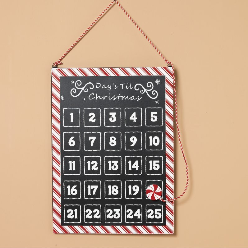 Holiday Countdown Metal Sign with Peppermint Magnet - RetroFestive.ca