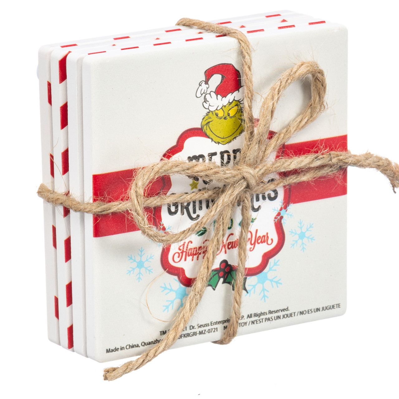 Merry Grinchmas Holiday Ceramic Coasters Set of 4 Canada | RetroFestive.ca