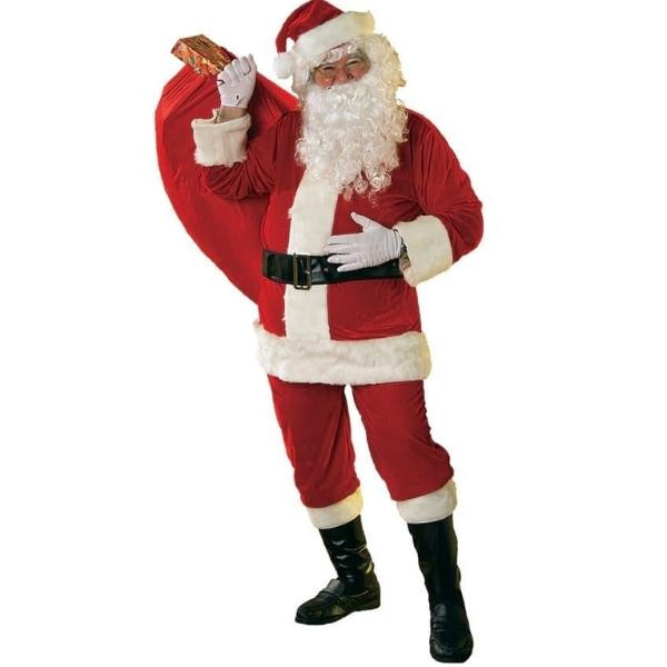 Velour Santa Suit In Box - RetroFestive.ca