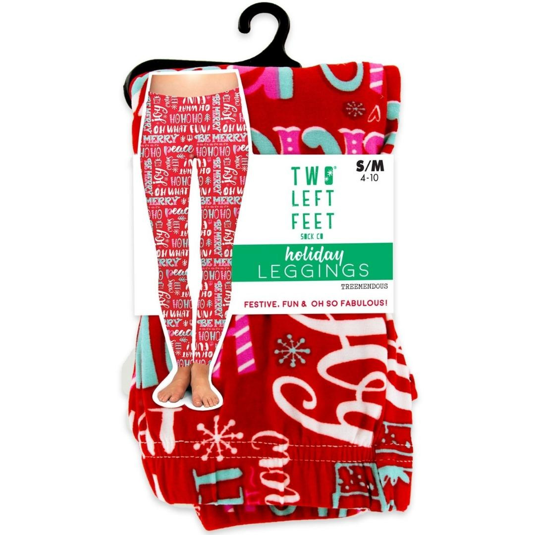 Two Left Feet Season's Greetings Leggings - RetroFestive.ca